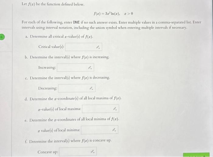 Solved Let f(x) be the function defined below. | Chegg.com