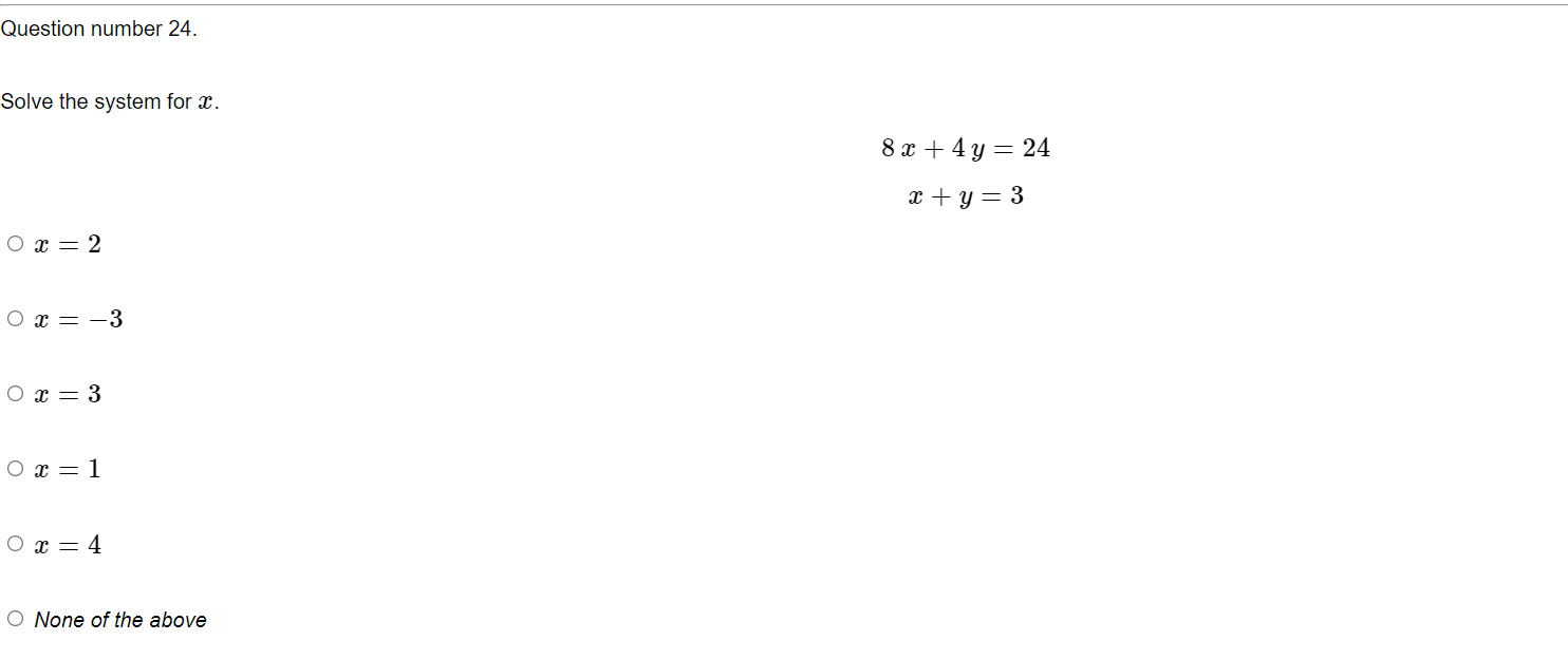 Solved Question number 24.Solve the system for | Chegg.com