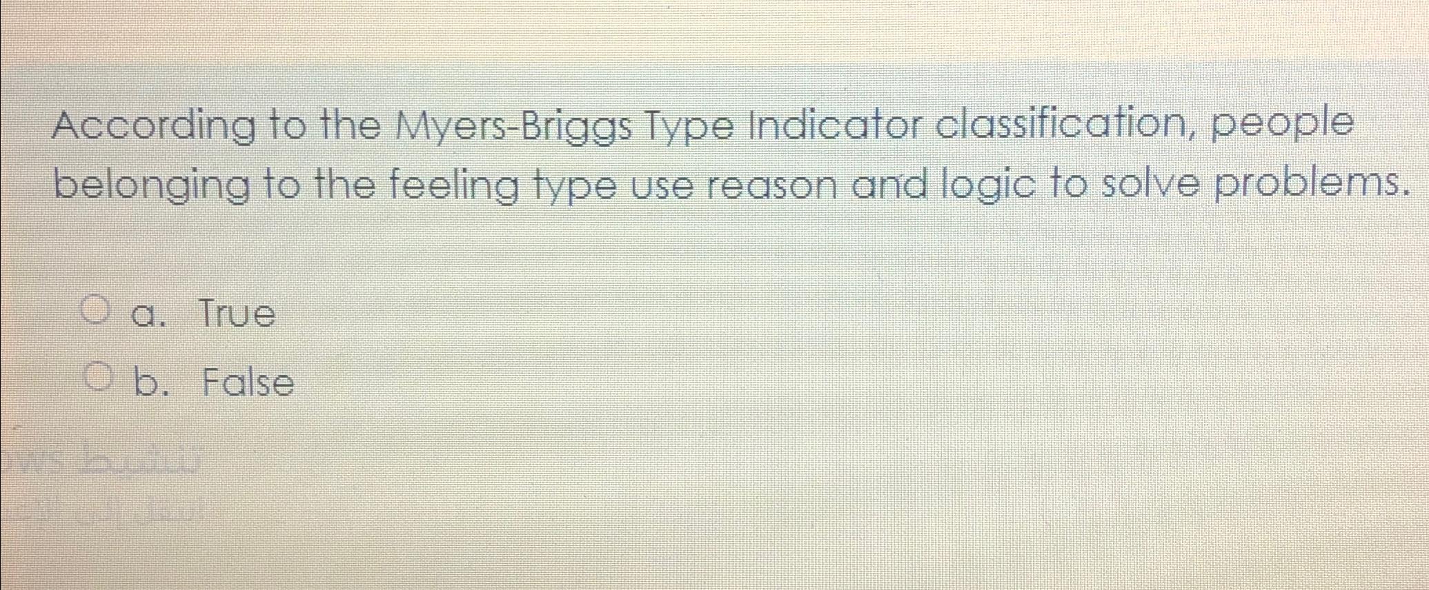 Solved According to the Myers-Briggs Type Indicator | Chegg.com