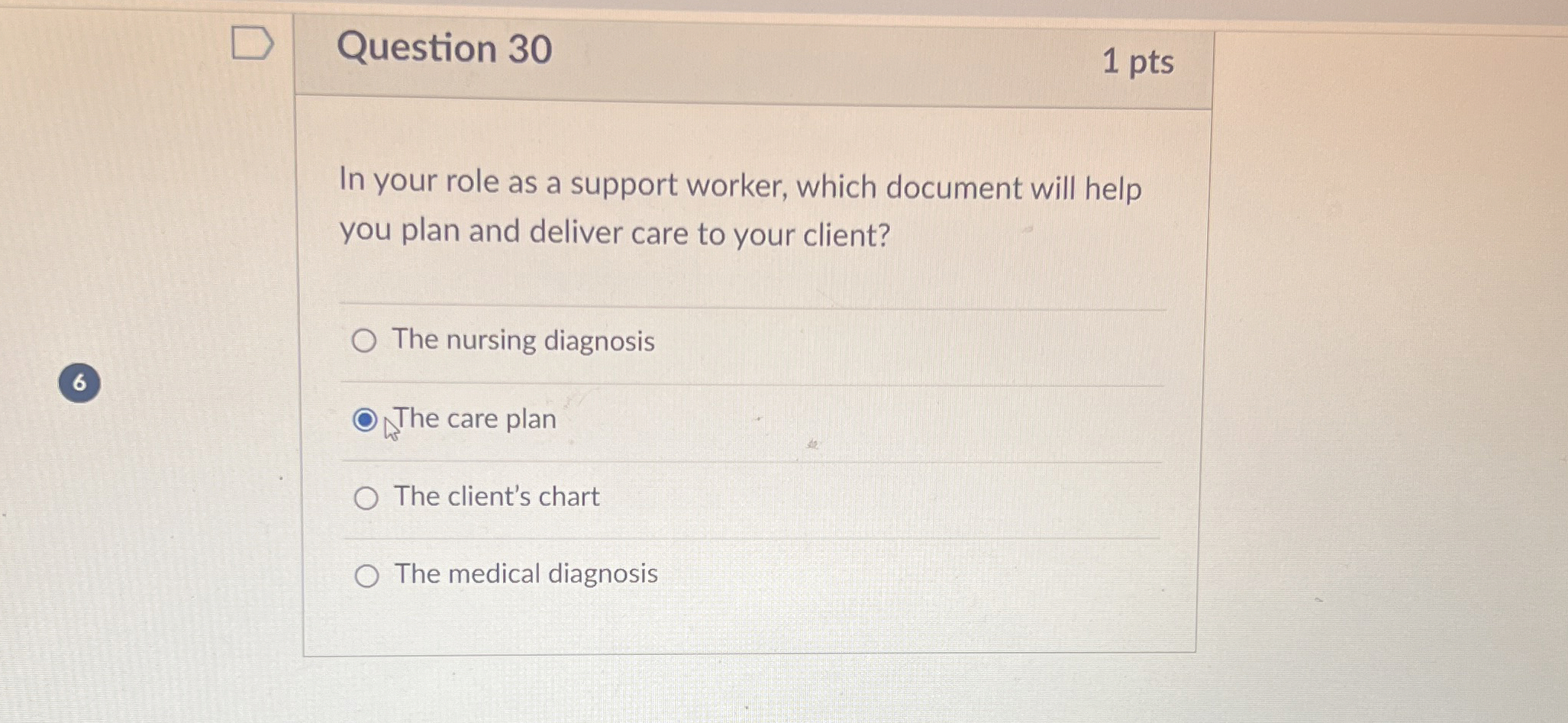 Solved Question 301 ﻿ptsIn your role as a support worker, | Chegg.com