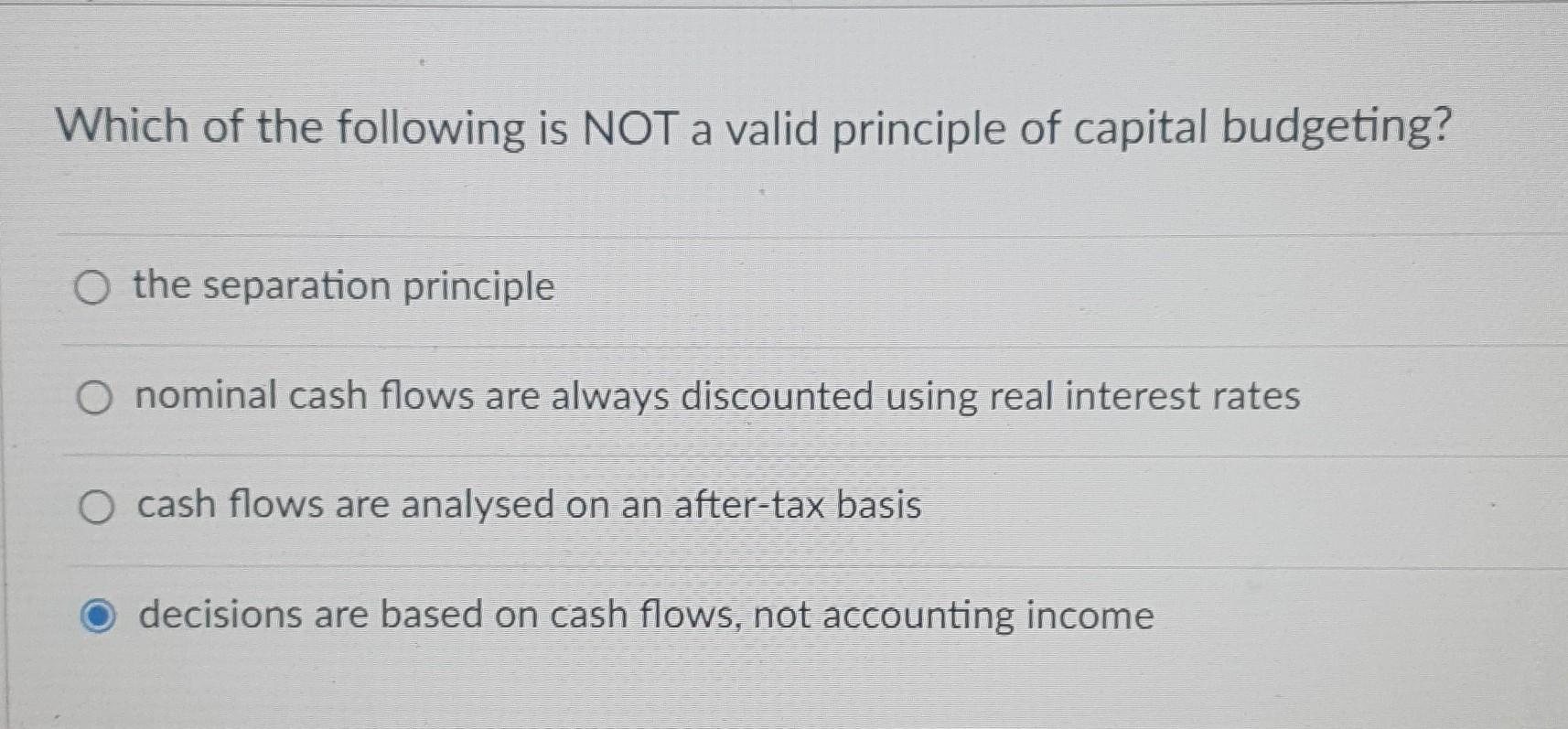 Solved Which of the following is NOT a valid principle of | Chegg.com