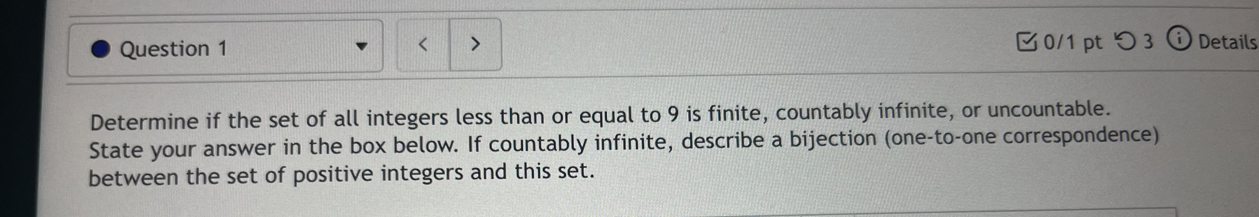 Solved Determine if the set of all integers less than or | Chegg.com