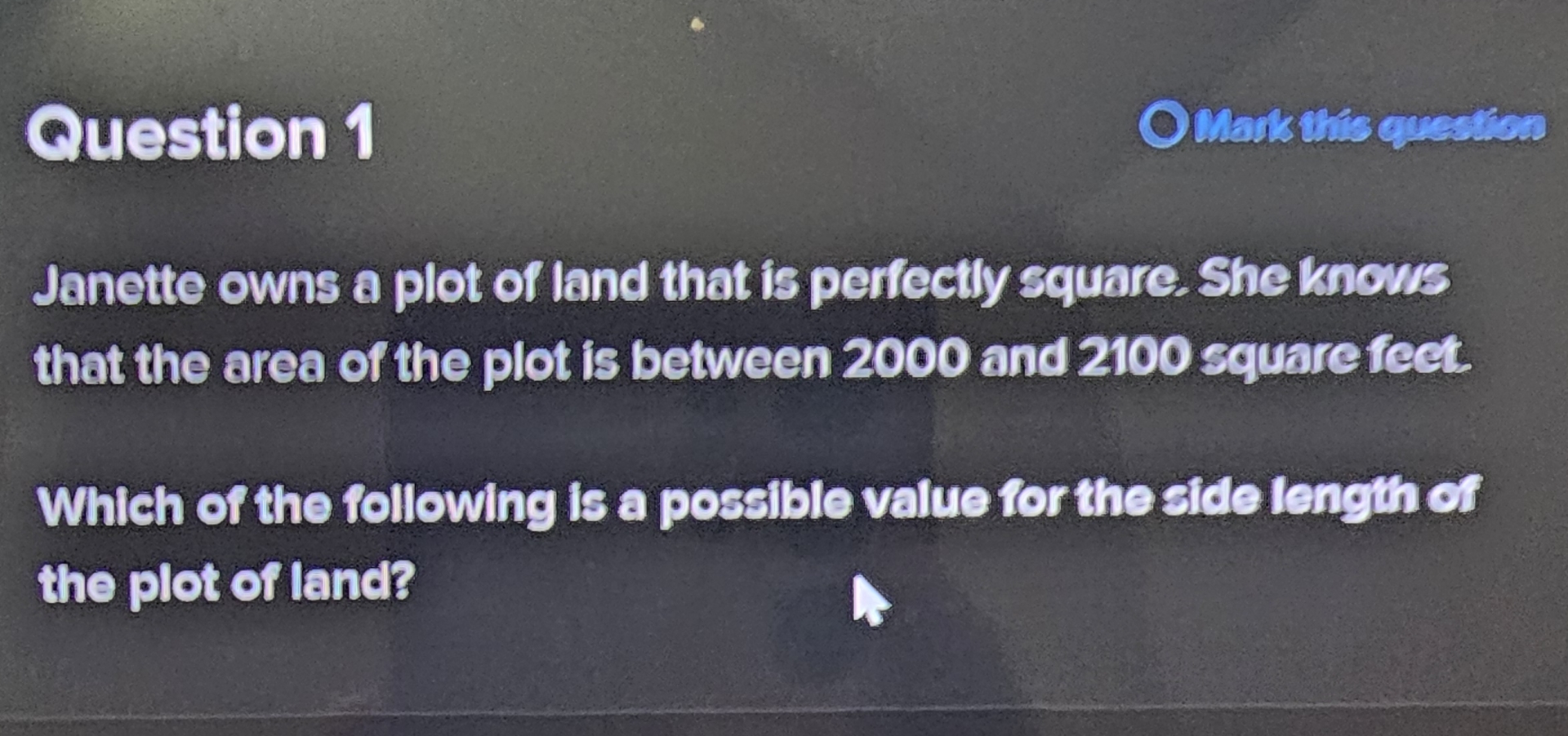 Solved Question 1Madk chis comesionJanette owns a plot of | Chegg.com