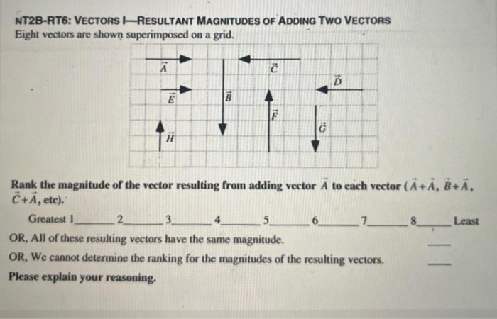 Solved NT2D-QRT15: VECTOR COMBINATIONS III-COMPONENTS OF THE | Chegg.com
