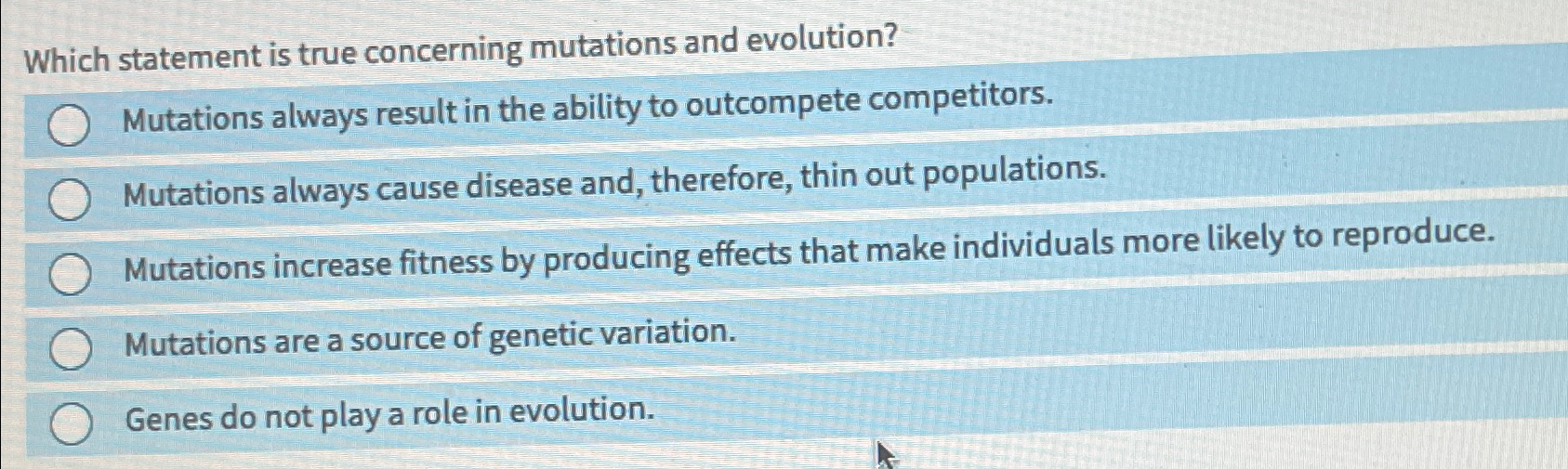 Solved Which statement is true concerning mutations and | Chegg.com