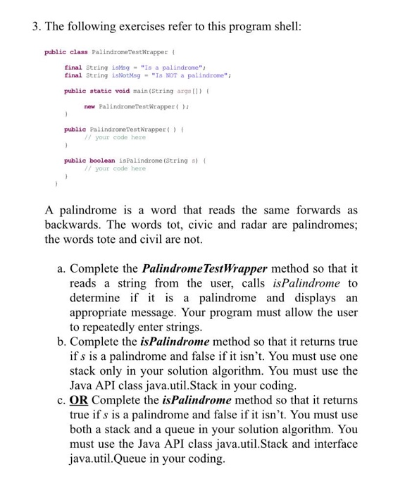 Solved 3. The following exercises refer to this program | Chegg.com