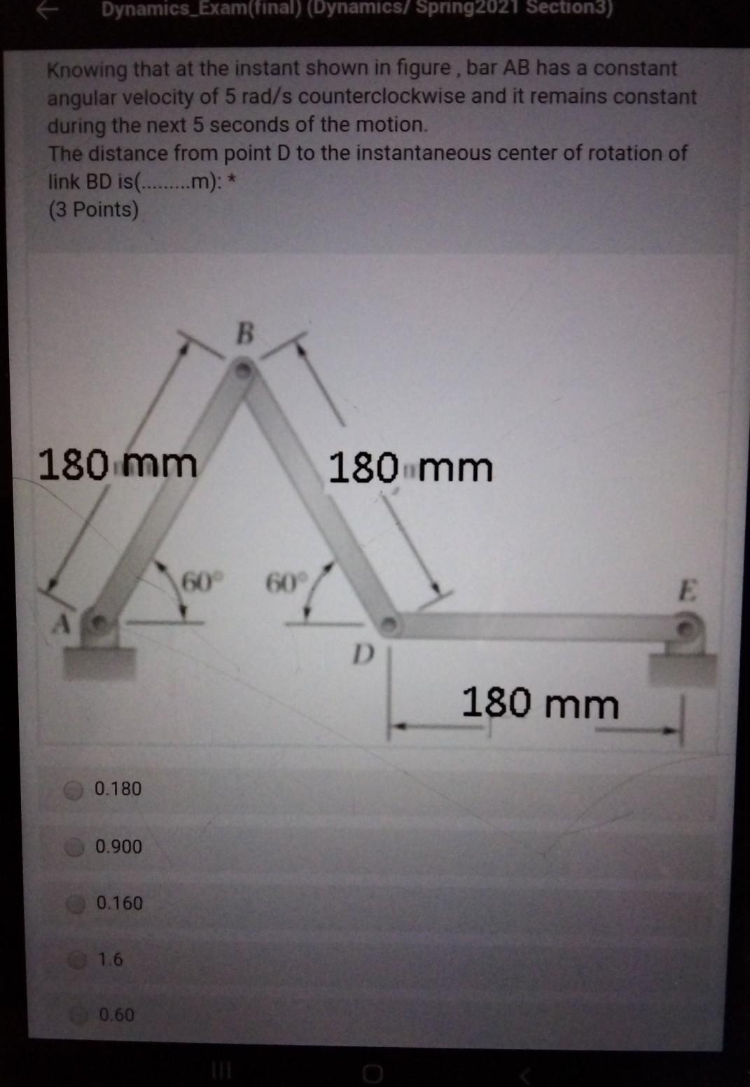 Solved Dynamics_Exam(final) (Dynamics/ Spring 2021 Section3) | Chegg.com