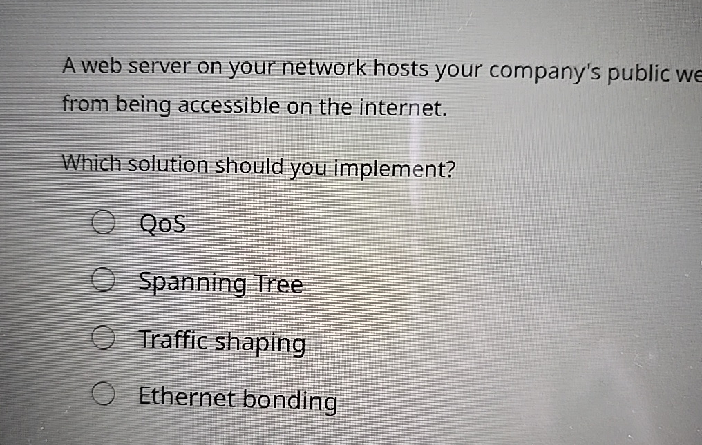 Solved A web server on your network hosts your company's | Chegg.com
