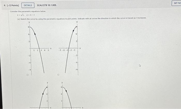 Solved 4 [ 2 Points] Details Consider The Parametric