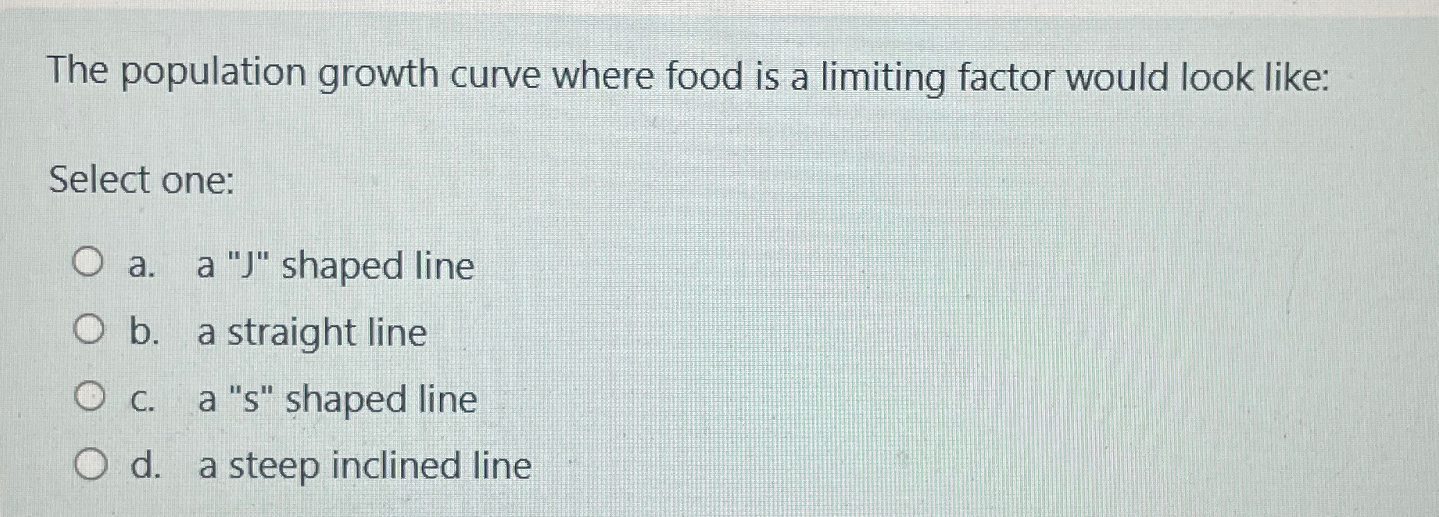 Solved The population growth curve where food is a limiting | Chegg.com