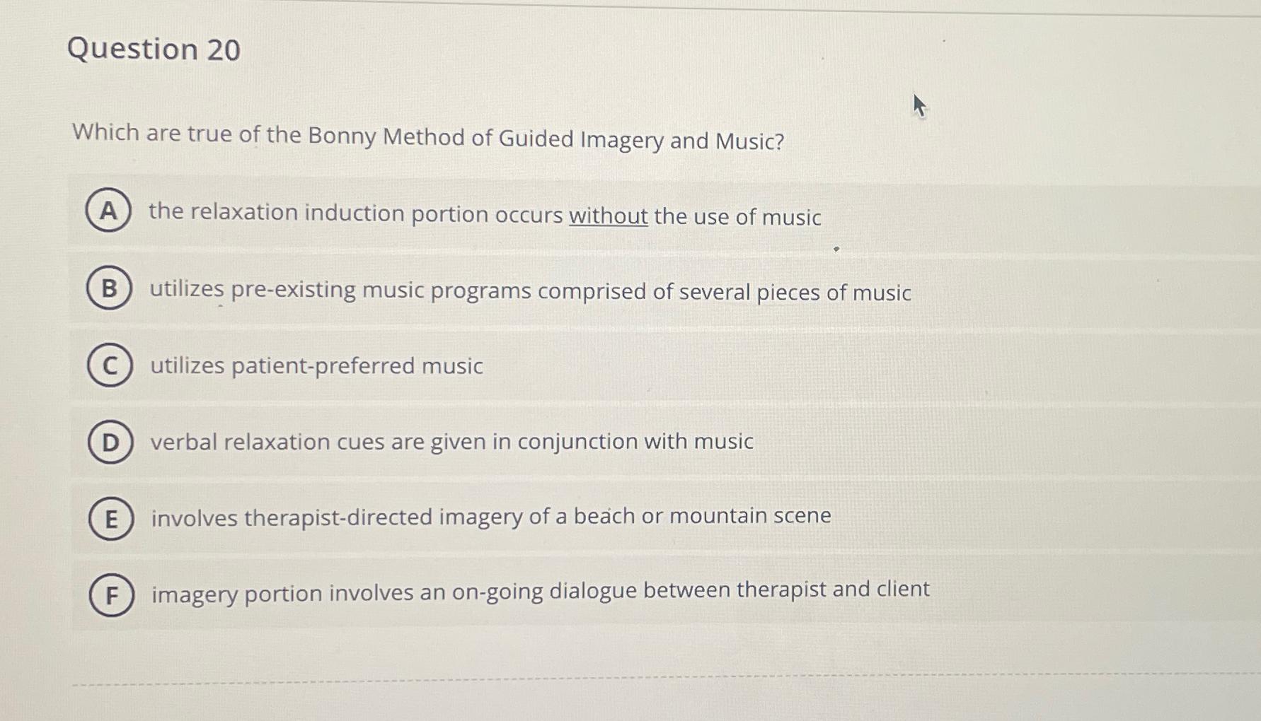 Solved Question 20Which are true of the Bonny Method of | Chegg.com
