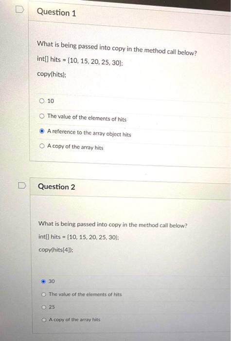 Solved What is being passed into copy in the method call | Chegg.com