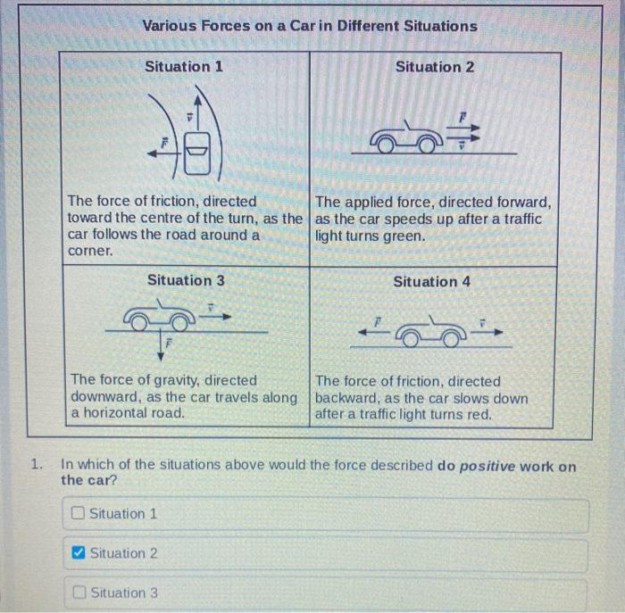 Solved Various Forces on a Car in Different Situations | Chegg.com