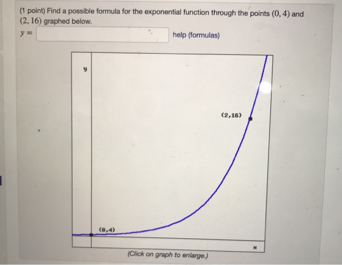 Solved (1 point) Find a possible formula for the exponential | Chegg.com