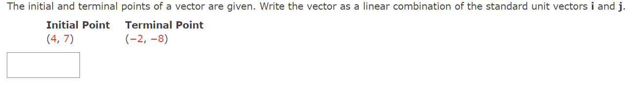 Solved The initial and terminal points of a vector are | Chegg.com