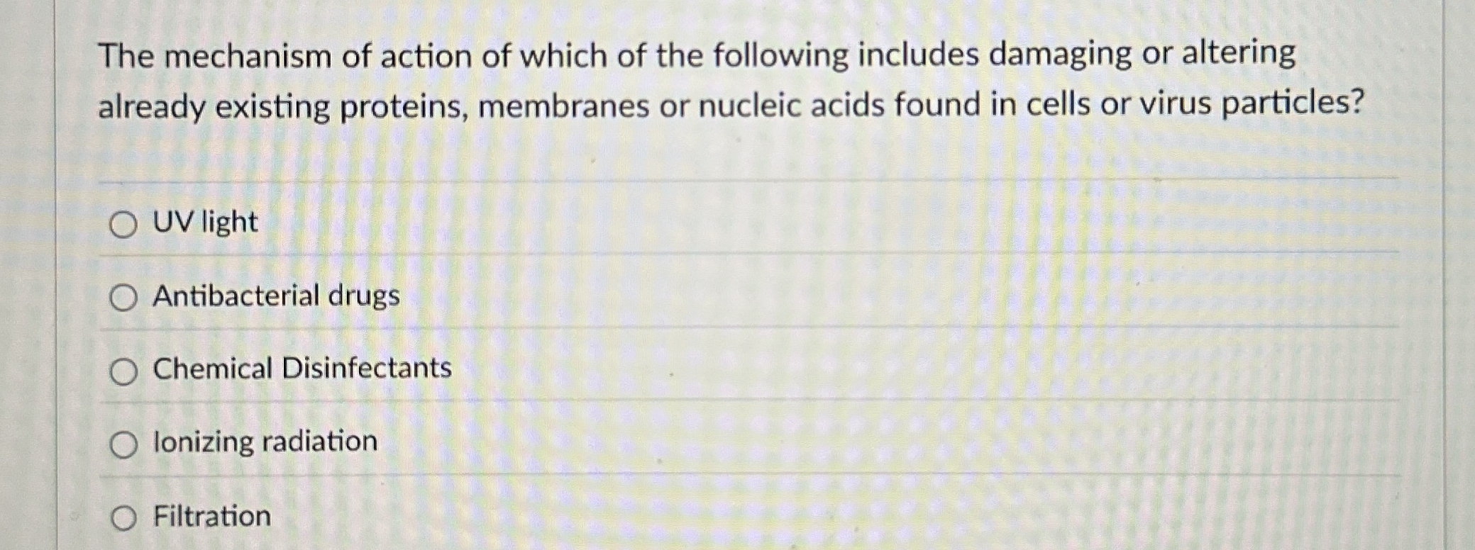 Solved The mechanism of action of which of the following | Chegg.com