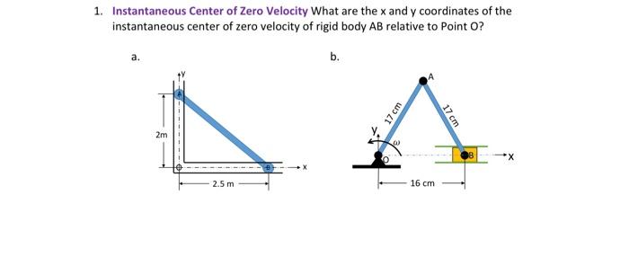 Solved Instantaneous Center of Zero Velocity What are the x | Chegg.com