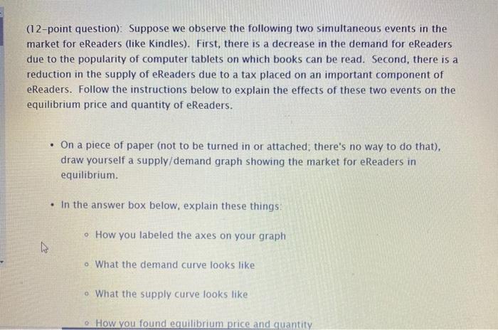 Solved (12-point question): Suppose we observe the following | Chegg.com