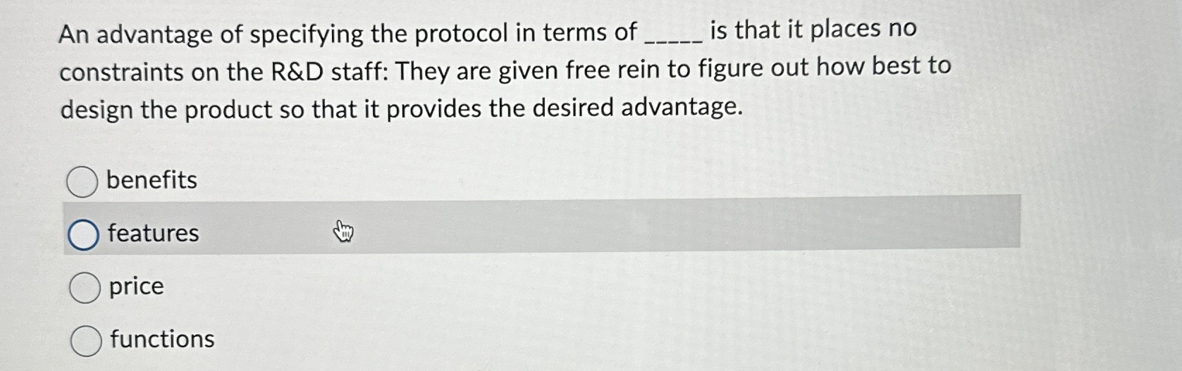 Solved An advantage of specifying the protocol in terms of | Chegg.com