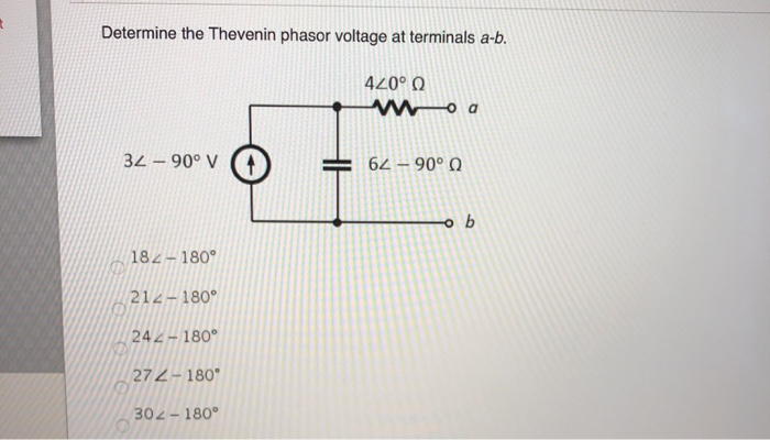 Solved Determine the Thevenin phasor voltage at terminals | Chegg.com