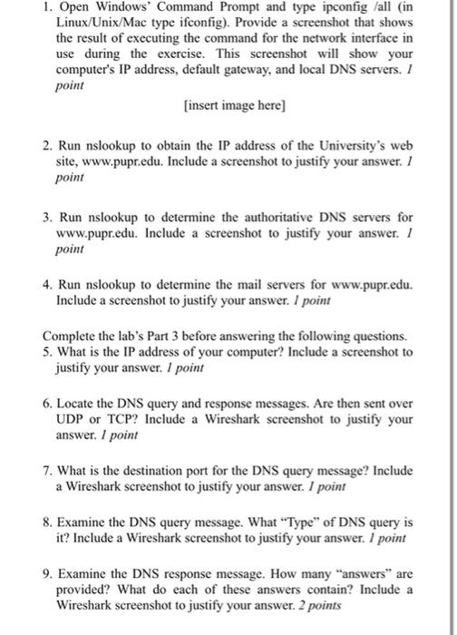 Solved 1. Open Windows' Command Prompt and type ipconfig | Chegg.com