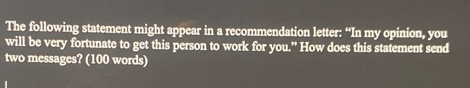 Solved The following statement might appear in a | Chegg.com