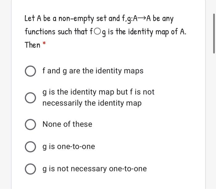 Solved Let A be a non-empty set and f,g:A->A be any | Chegg.com