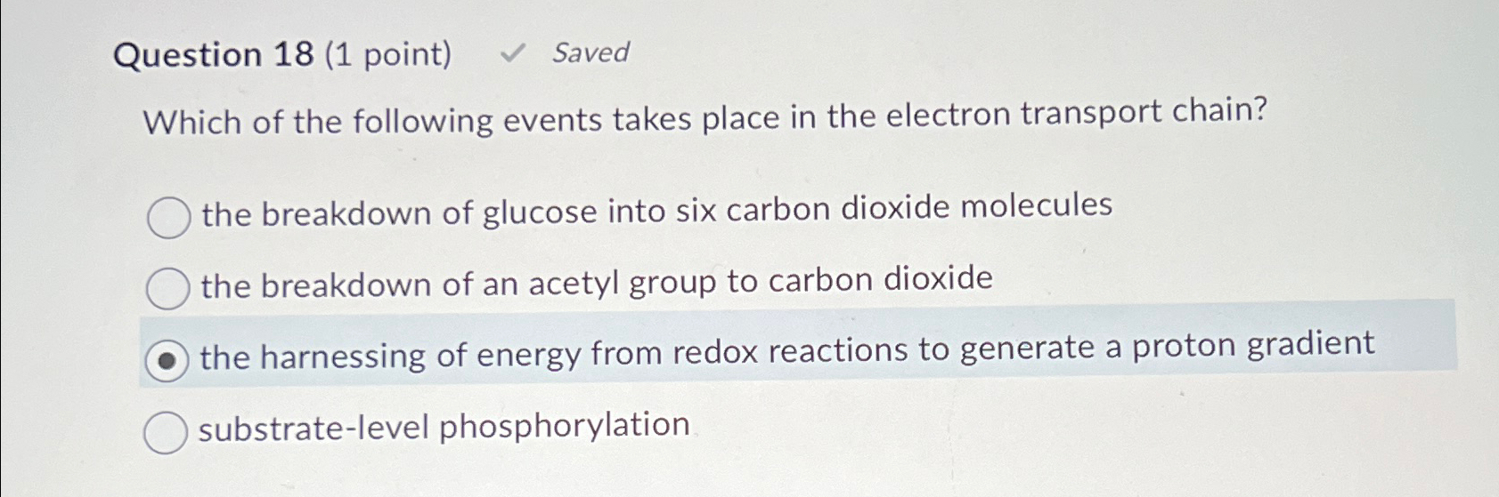 Solved Question 18 (1 ﻿point) ﻿SavedWhich of the following | Chegg.com