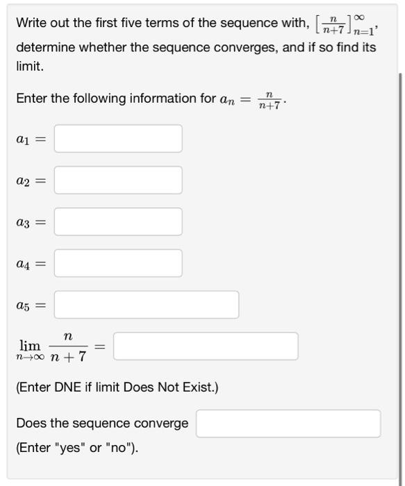 Solved Write out the first five terms of the sequence with, | Chegg.com