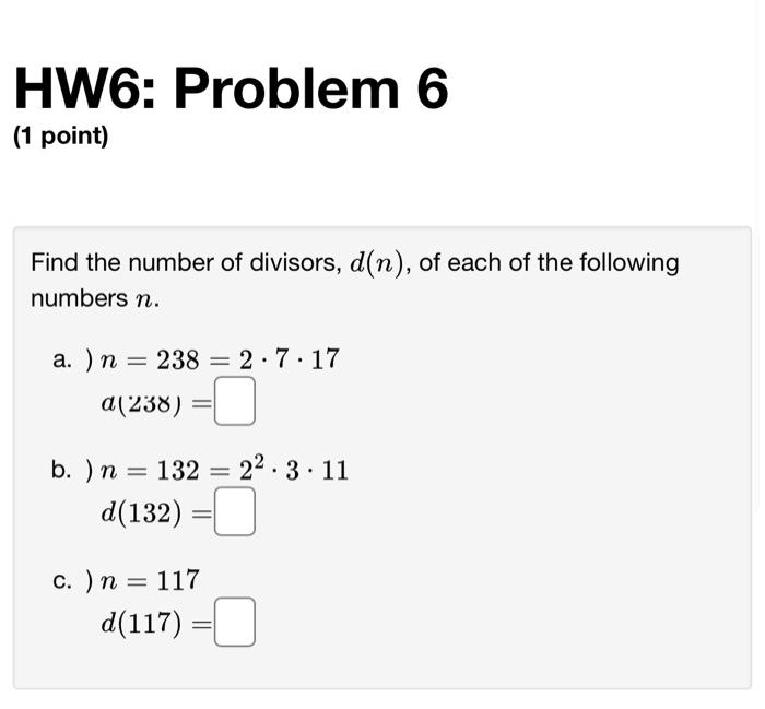 Solved HW6: Problem 7 (1 point) The composite number 495 has | Chegg.com