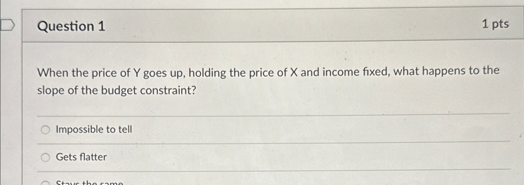 Solved Question 11 ﻿ptsWhen the price of Y ﻿goes up, | Chegg.com