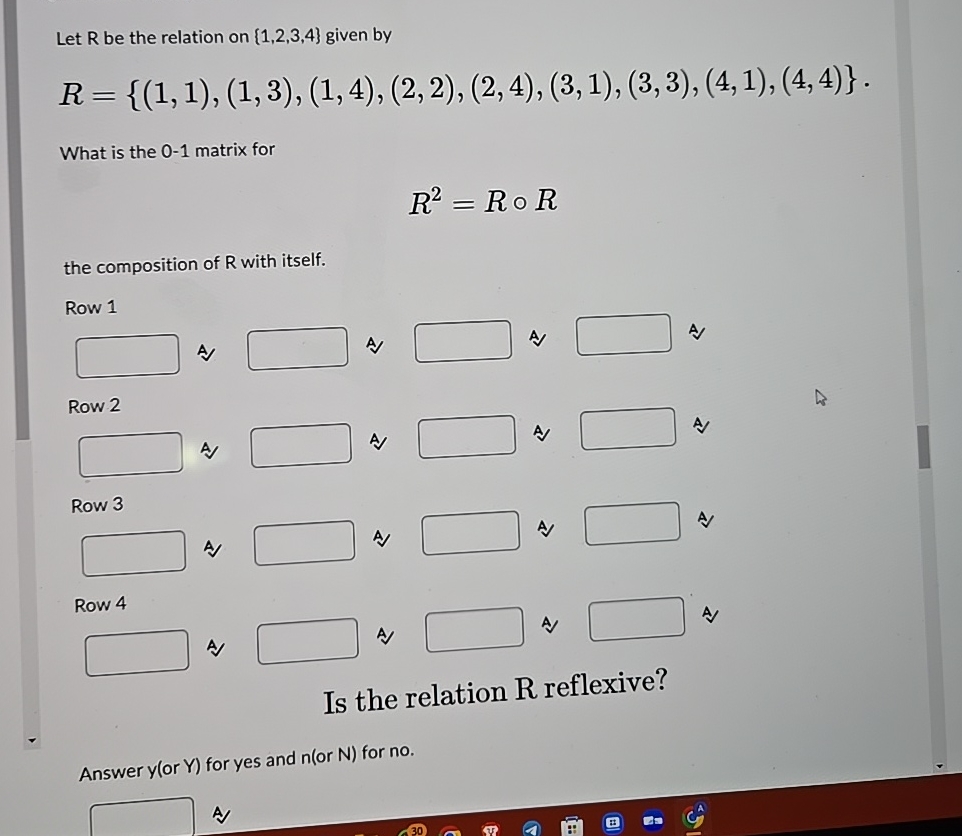 Let R ﻿be the relation on {1,2,3,4} ﻿given | Chegg.com