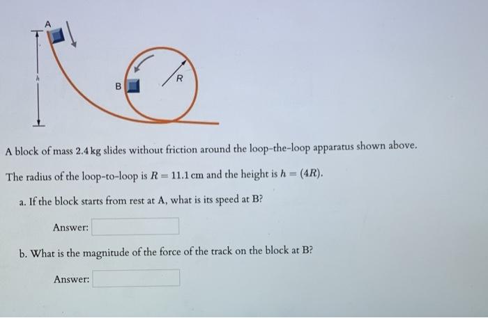 Solved R 00 A block of mass 2.4 kg slides without friction | Chegg.com