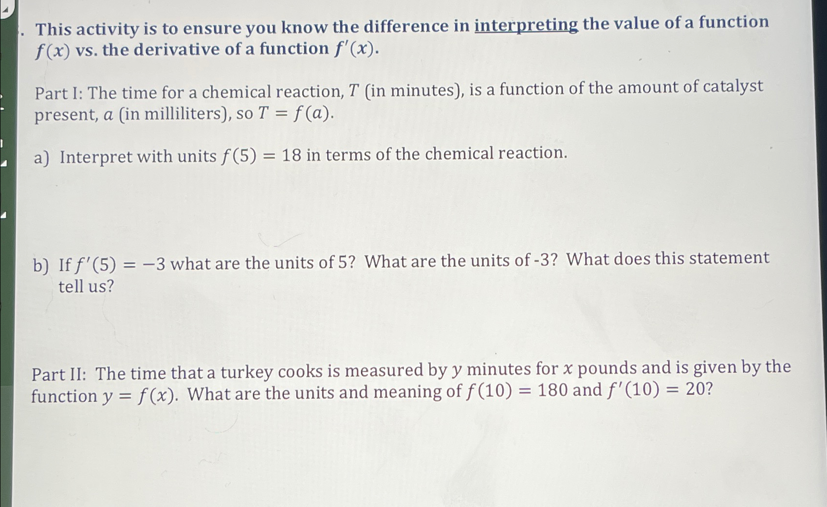 Solved This activity is to ensure you know the difference in | Chegg.com