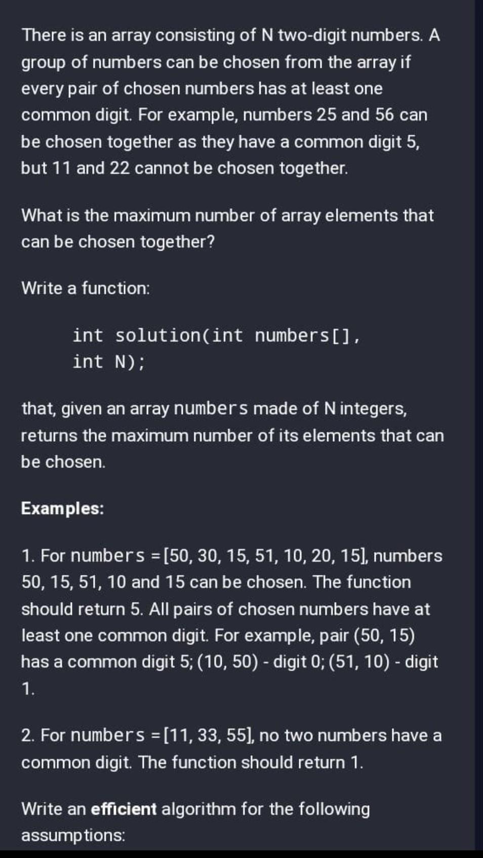 Solved There is an array consisting of N two-digit numbers. | Chegg.com