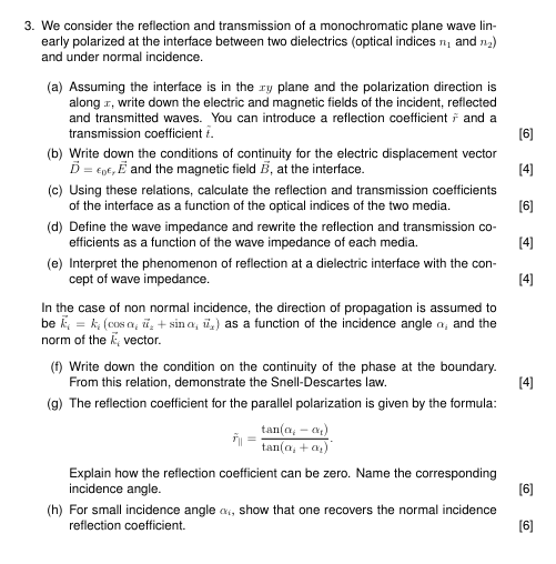 Solved We consider the reflection and transmission of a | Chegg.com