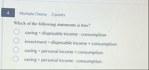 Solved Multiple Choice 2 ﻿pointsWhich of the following | Chegg.com