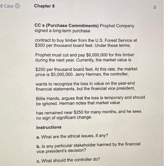 Solved CC s (Purchase Commitments) Prophet Company signed a | Chegg.com