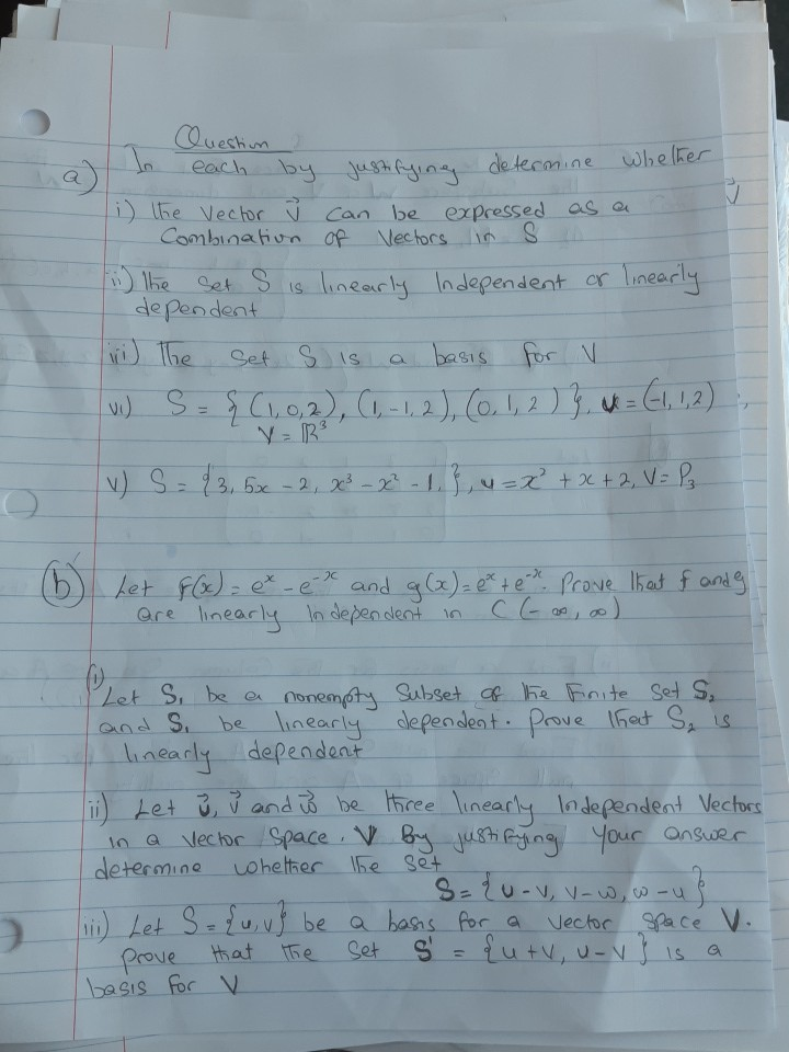 Solved determine whether Question In each by justifying i) | Chegg.com