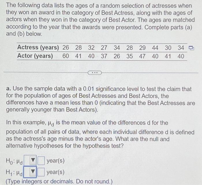 Solved The following data lists the ages of a random | Chegg.com