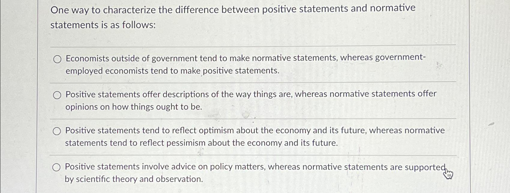 Solved One way to characterize the difference between | Chegg.com