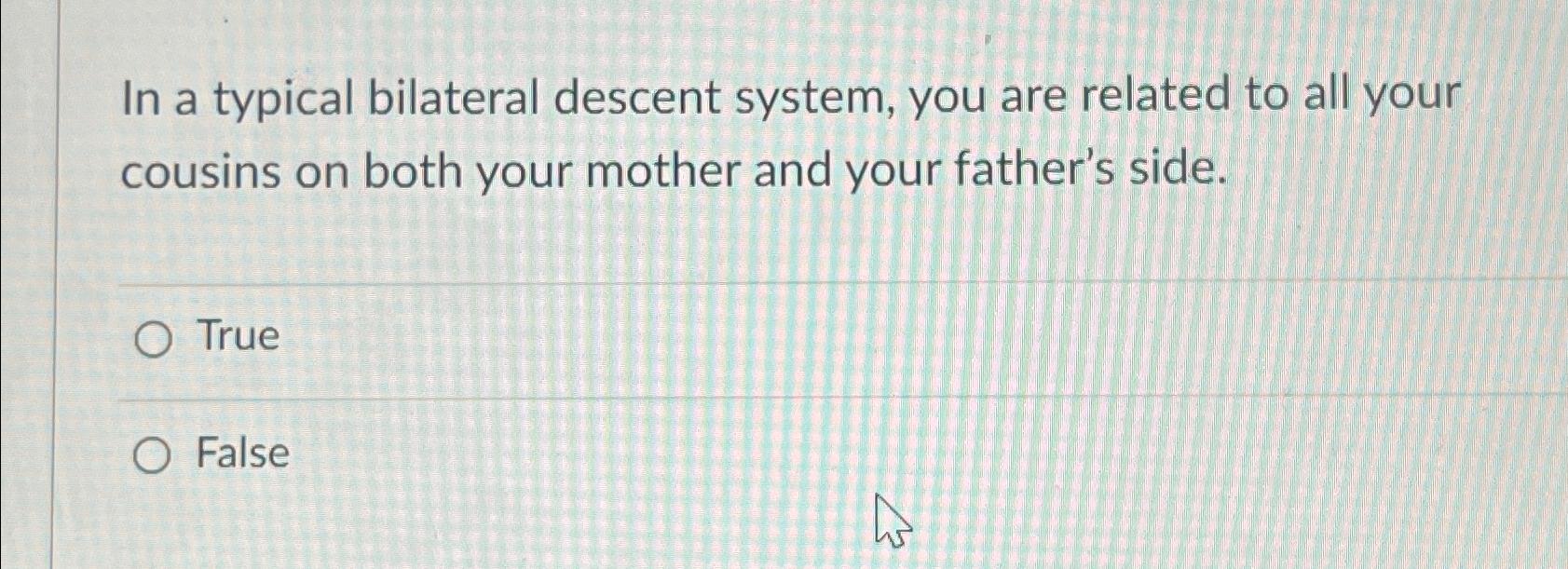 Solved In a typical bilateral descent system, you are | Chegg.com