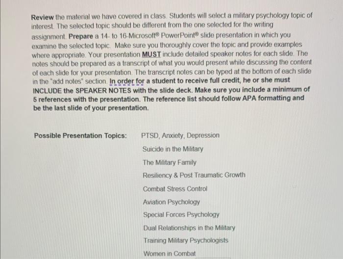 Review the material we have covered in class Students | Chegg.com