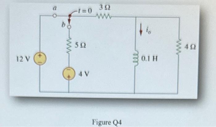 Solved Consider the first-order circuit in Figure Q4. The | Chegg.com