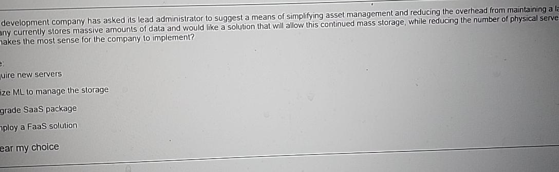 Solved development company has asked its lead administrator | Chegg.com