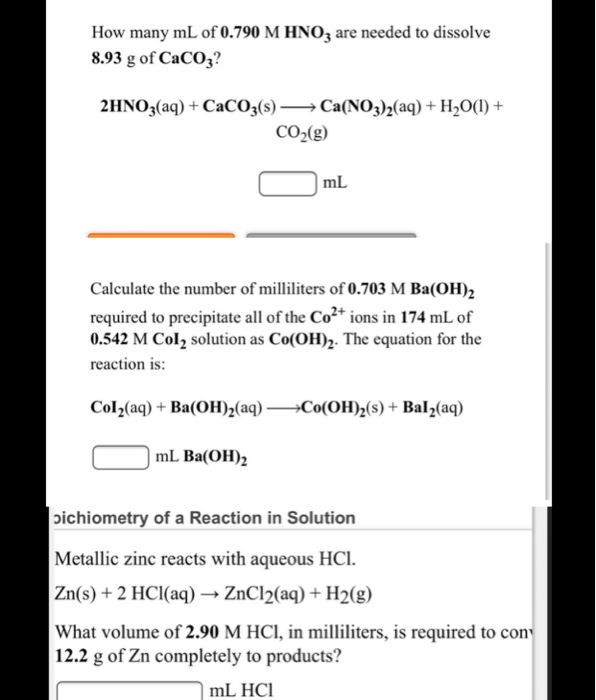 Solved How many mL of 0.790 M HNO3 are needed to dissolve | Chegg.com