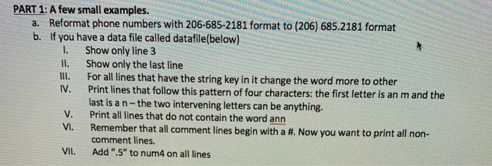 PART 1: A few small examples. a. Reformat phone | Chegg.com