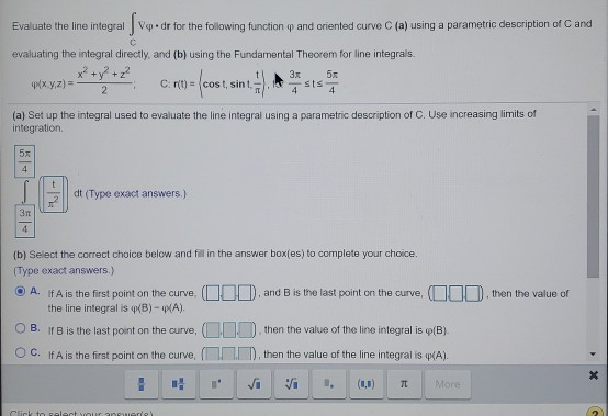 Solved Evaluate the line integral Vo. dr for the following | Chegg.com