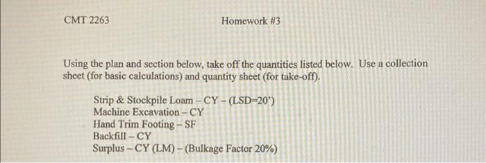 Solved Using the plan and section below, take off the | Chegg.com