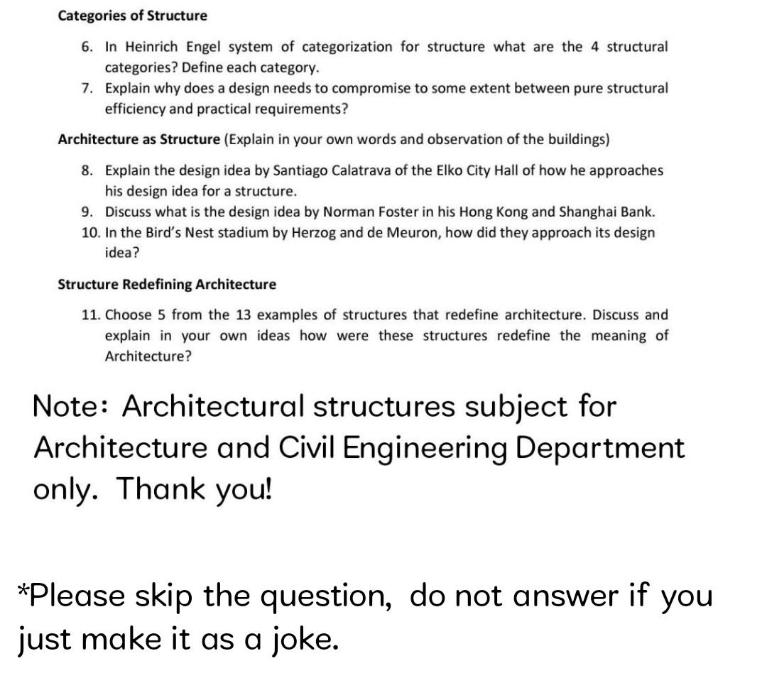 Solved Categories of Structure 6. In Heinrich Engel system | Chegg.com